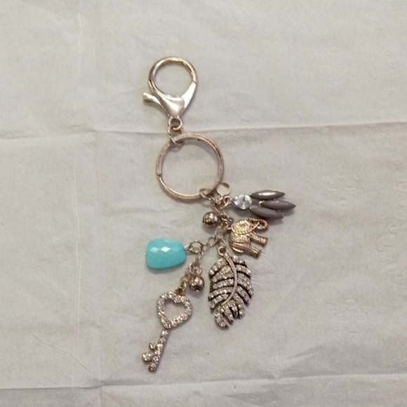 Accessories | Charming Keychain With Silver And Blue Accents | Poshmark